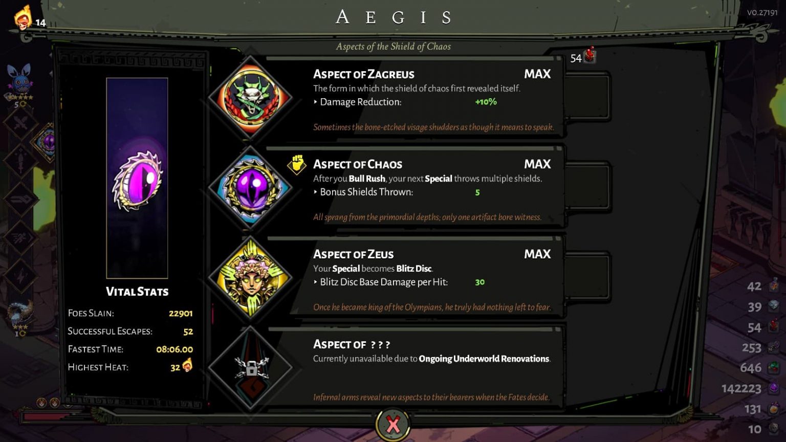 All weapons and their aspects in Hades - Gamepur