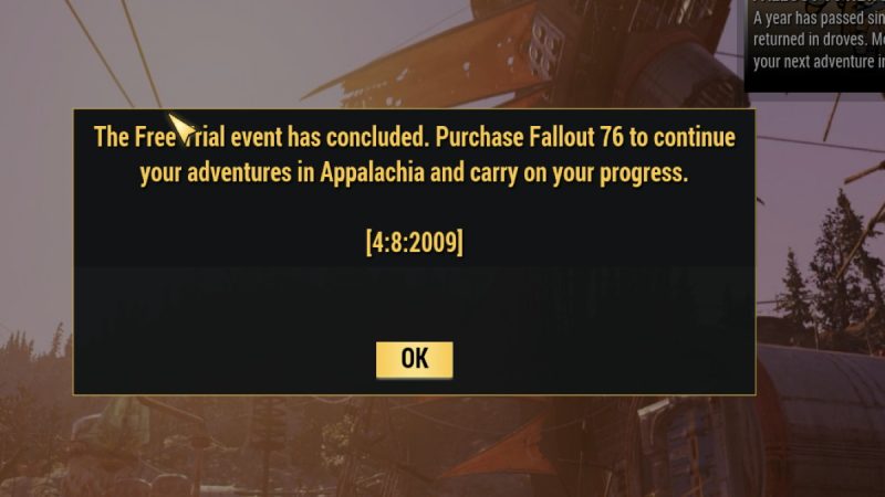What is the Free Trial has Ended error message in Fallout 76 and can you fix it? - Gamepur