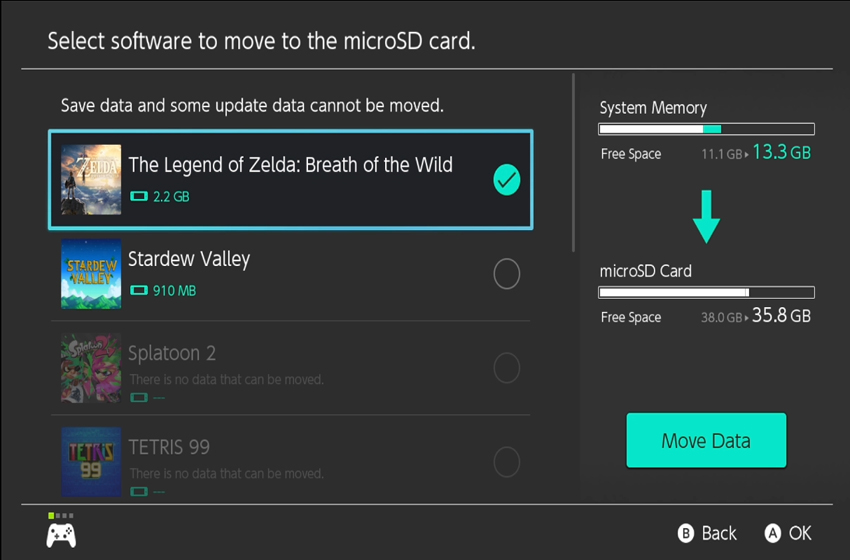 How to transfer games between system memory and a microSD on Nintendo ...