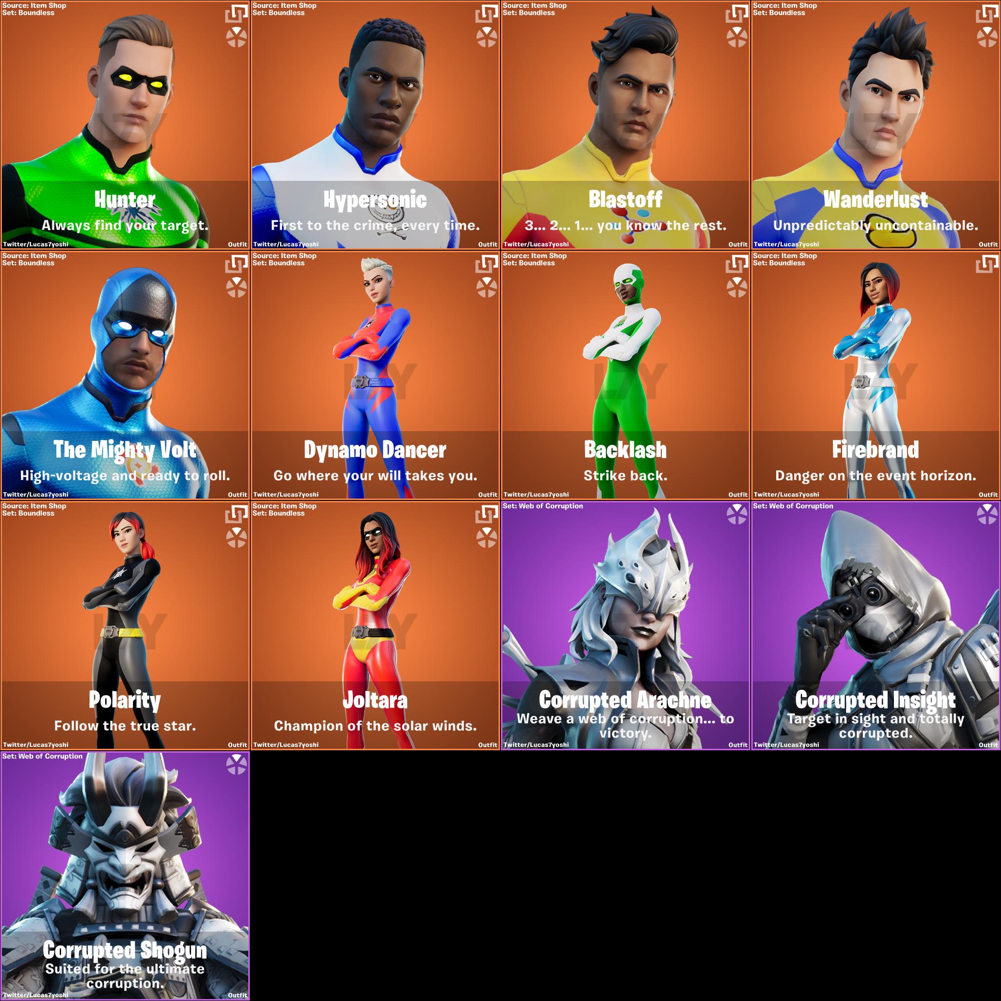 Tous les nouveaux produits cosmétiques ajoutés à Fortnite dans la mise ...