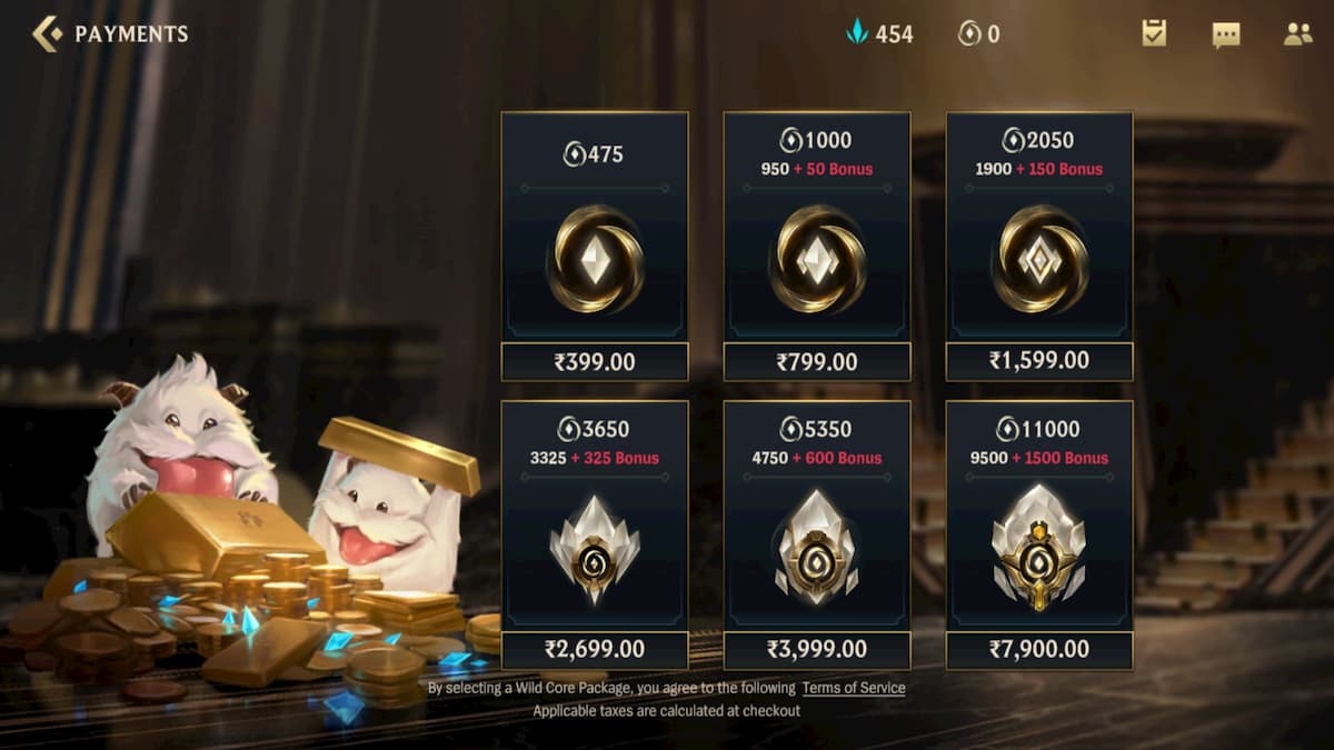 How to top-up Wild Cores in League of Legends: Wild Rift - Gamepur