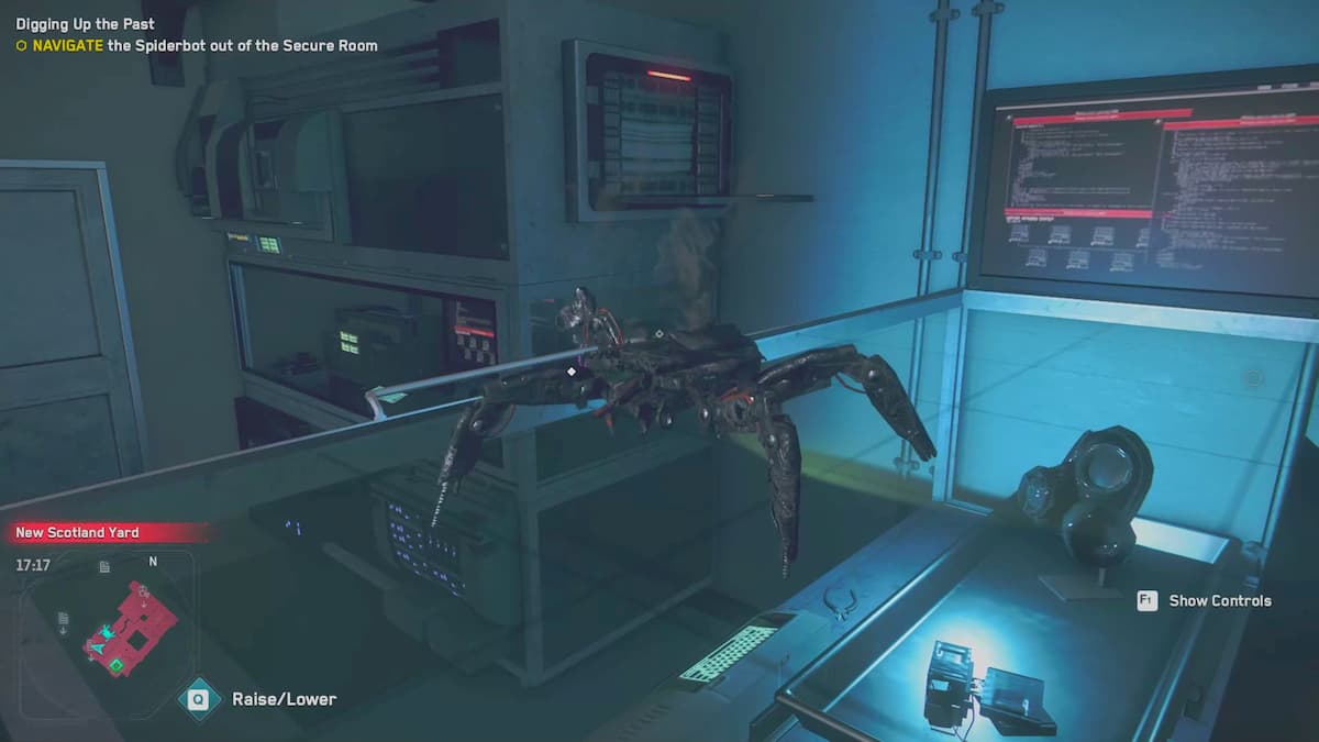 How to navigate the Spider-Bot out of the secure room in Digging Up the ...