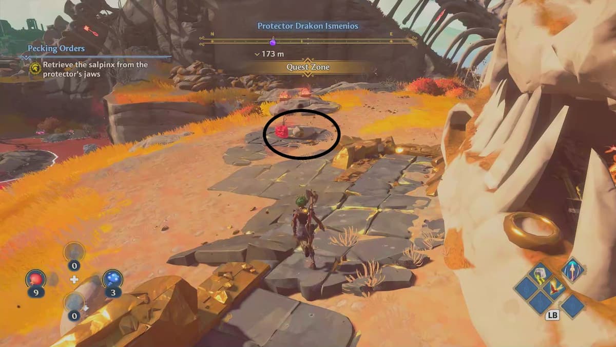 How to retrieve the salpinx from the protector's jaws in Immortals ...