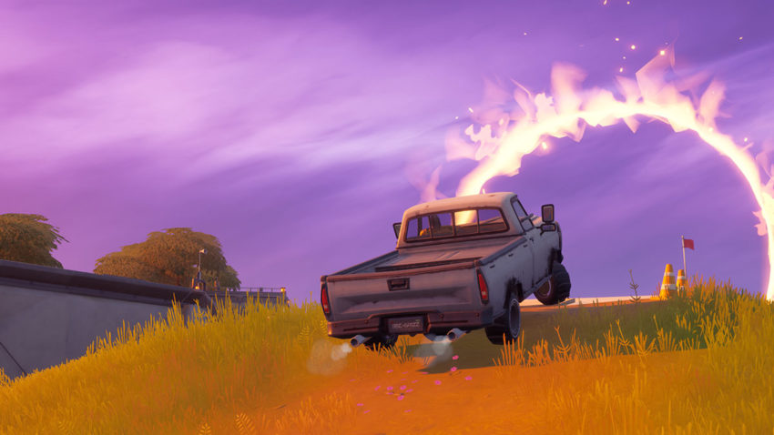 Where to drive through flaming rings in Fortnite Chapter 2 Season 5 ...