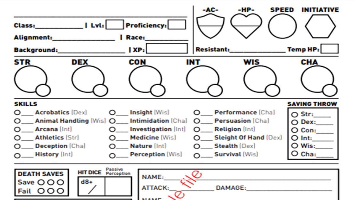 Best character sheets for Dungeons & Dragons (5th Edition) - Gamepur
