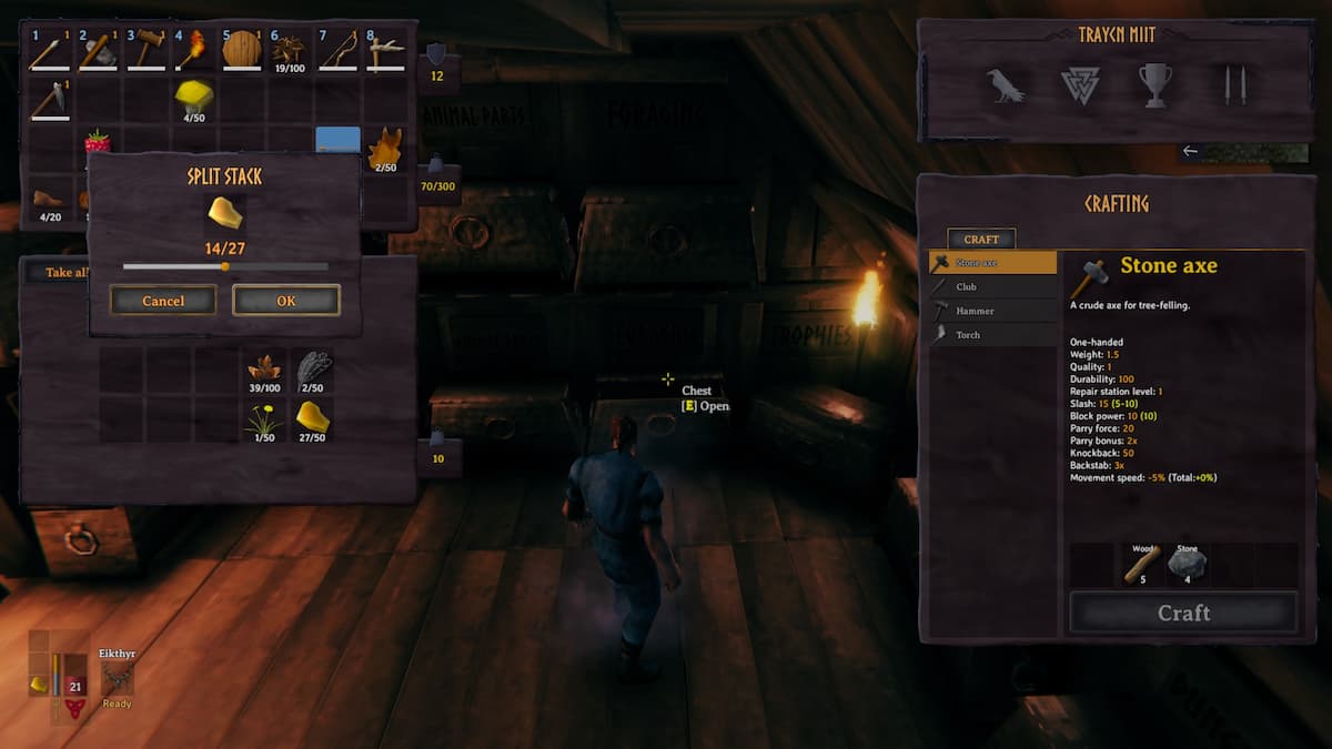 How to split item stacks in Valheim | Gamepur