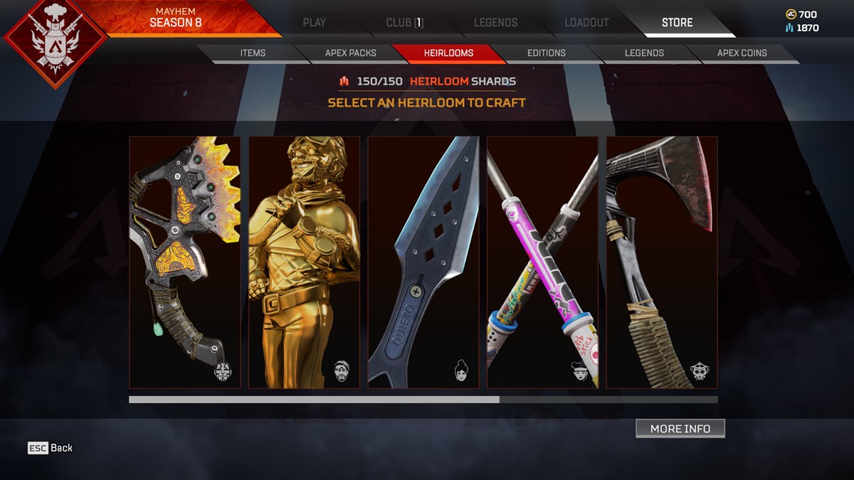 How Heirloom Shards work in Apex Legends - Gamepur