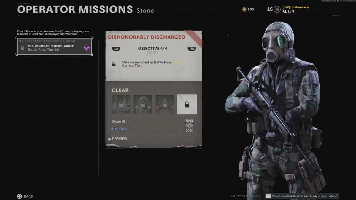 How to complete the Dishonorably Discharged operator mission for Stone ...