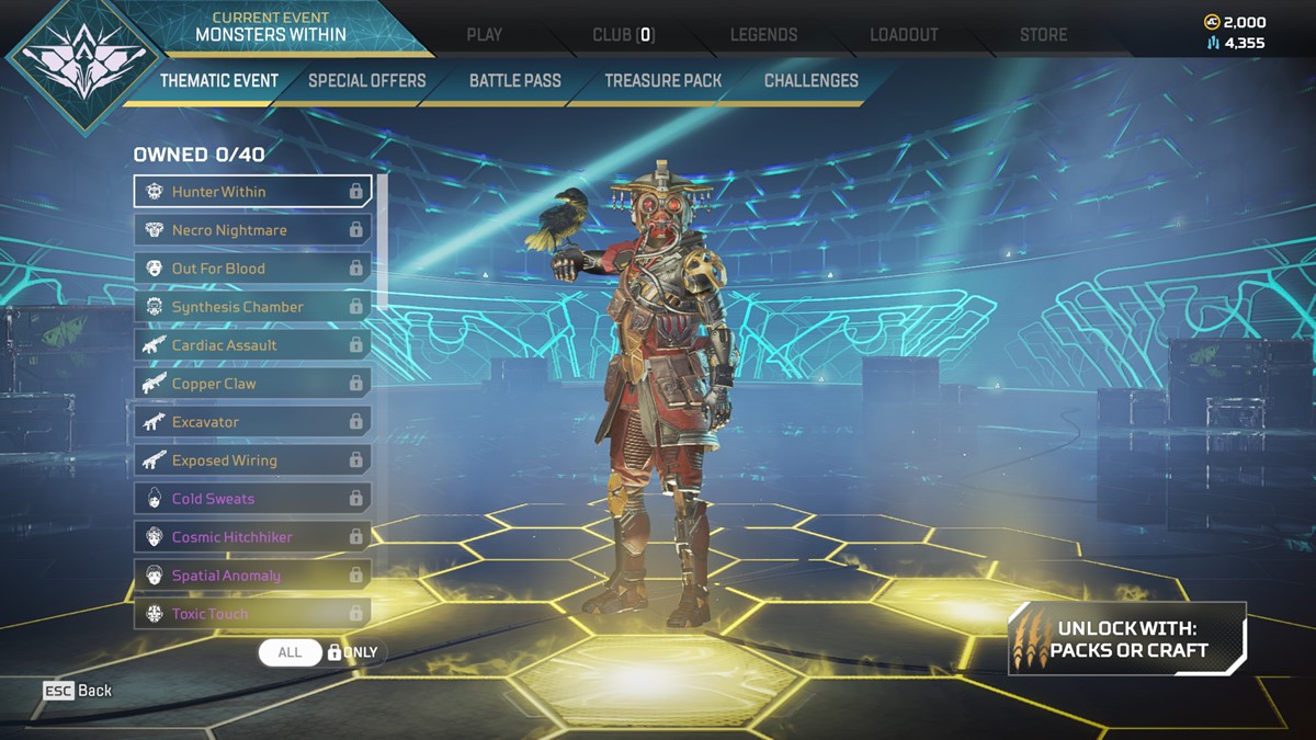 All new Legend skins in the Monsters Within event for Apex Legends ...