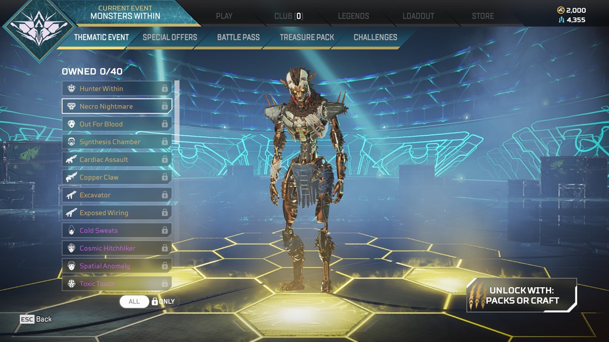 All new Legend skins in the Monsters Within event for Apex Legends ...