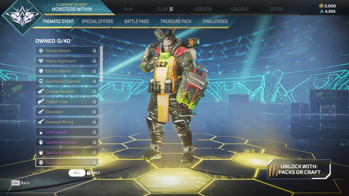 All new Legend skins in the Monsters Within event for Apex Legends ...