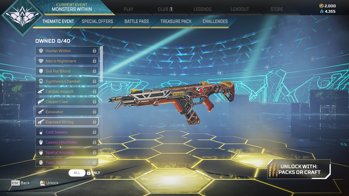 All new weapon skins in the Monsters Within event for Apex Legends ...