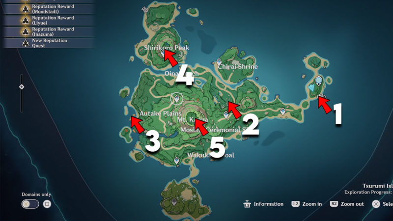 Shitoki's Treasure - Genshin Impact - all Map Fragment and Conch ...