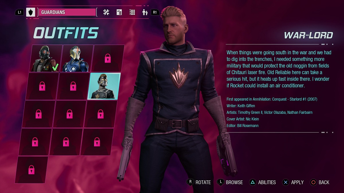 How to change outfits in Marvel's Guardians of the Galaxy - Gamepur