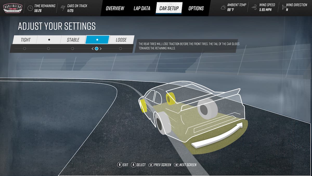How to change car setups in NASCAR 21: Ignition - Gamepur