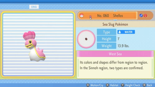 Where to find East Sea and West Sea Shellos in Pokémon Brilliant ...