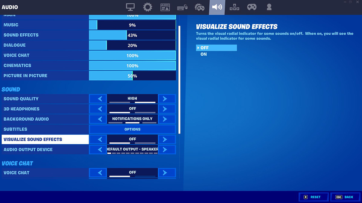 How to turn on Visual Sound Effects in Fortnite - Gamepur