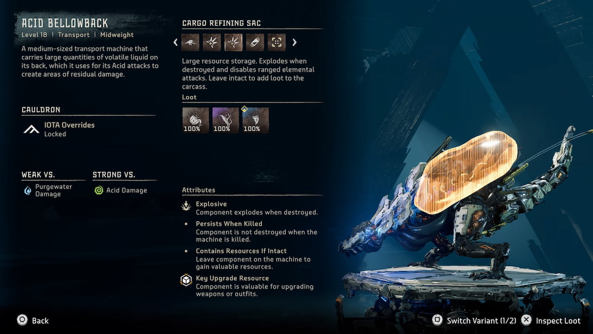 How to get Bellowback Sac Webbing in Horizon Forbidden West - Gamepur