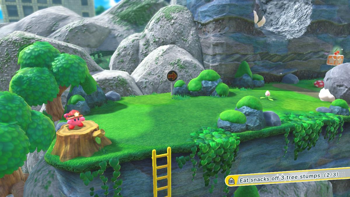 All Tree Stump Snack locations in Rocky Rollin' Road in Kirby and the ...