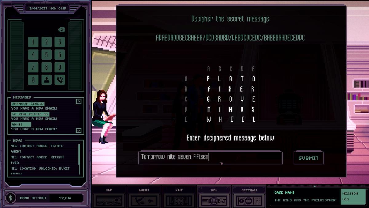 How to use the Polybius Cipher in Chinatown Detective Agency - Crack ...