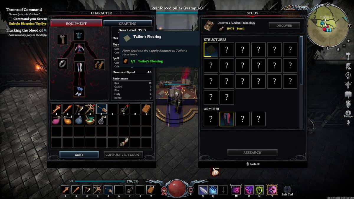 How to unlock Tailor's Flooring in V Rising - Gamepur