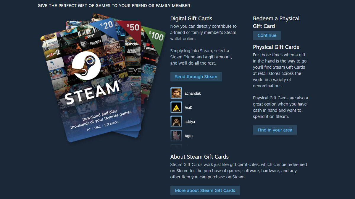 How to send a digital gift card through Steam - Gamepur