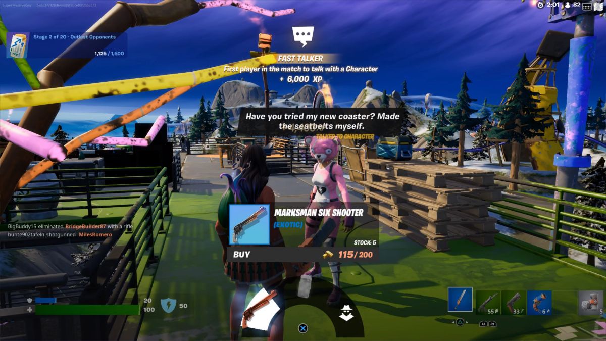 Where to purchase an Exotic weapon from a character in Fortnite Chapter ...