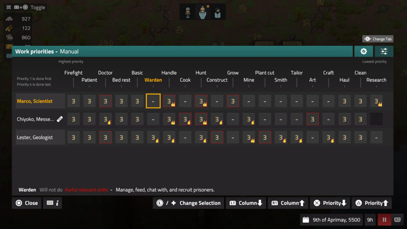 How to create the best schedule in Rimworld Console Edition - Gamepur