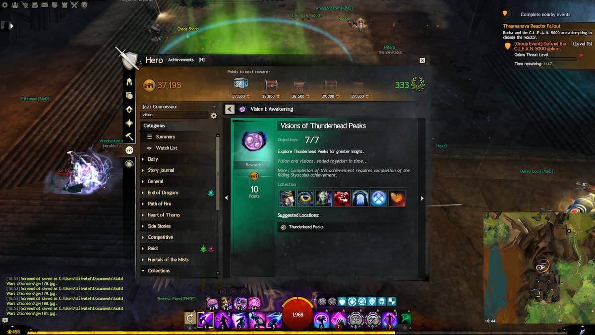 How to complete the Visions of Thunderhead Peaks collection in Guild Wars 2 - Gamepur