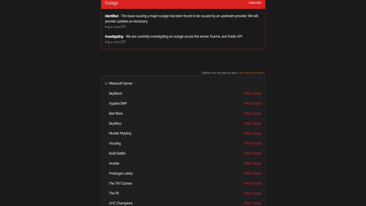 Is Hypixel on Minecraft down? How to check Hypixel server status - Gamepur