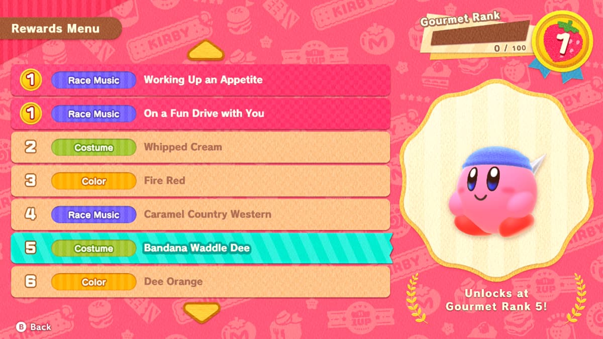 All Kirby colors and costumes in Kirby's Dream Buffet and how to unlock ...