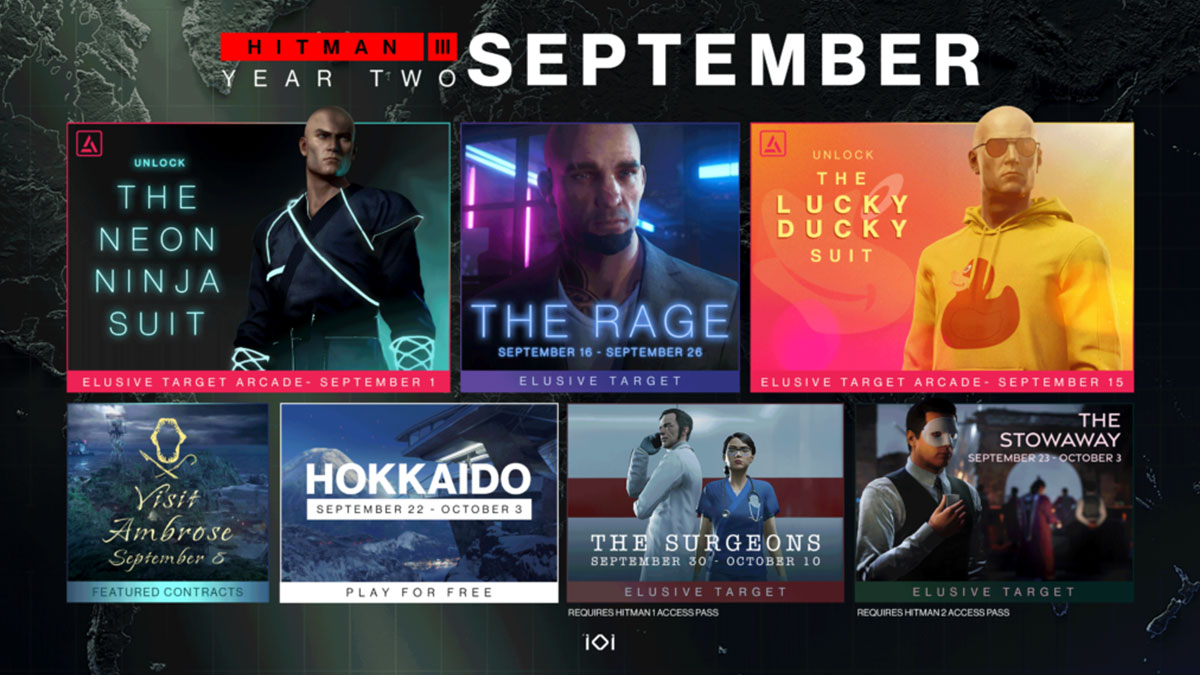 Hitman 3 September roadmap adds Neon Ninja Suit, takes 47 back to ...