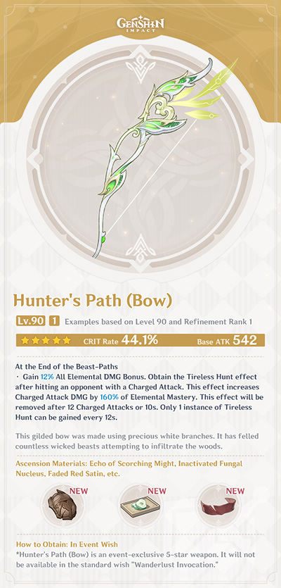 Genshin Impact: Hunter's Path Bow – How to get it, stats, and ascension ...