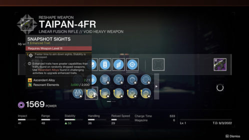Destiny 2 Taipan-4FR God Roll guide – PvP and PvE - Gamepur