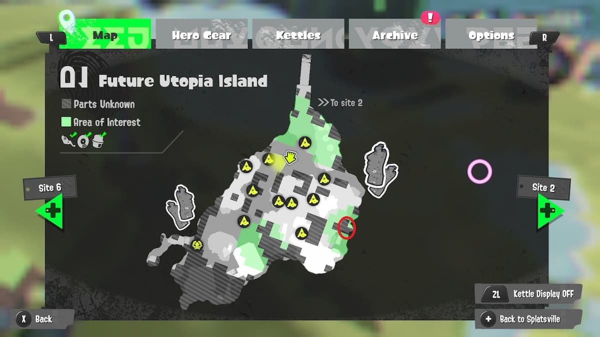 All Future Utopia Island Sunken Scroll locations in Splatoon 3 - Gamepur