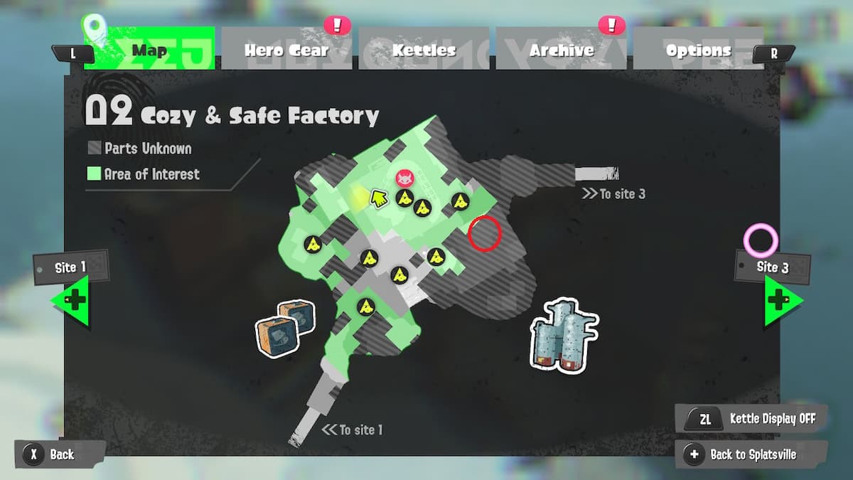 All Cozy & Safe Factory Sunken Scroll locations in Splatoon 3 - Gamepur