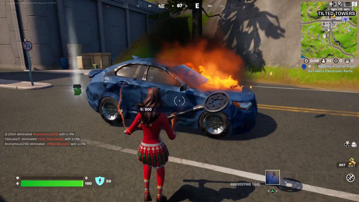 How to destroy a car or truck to collect Electronic Parts in Fortnite ...