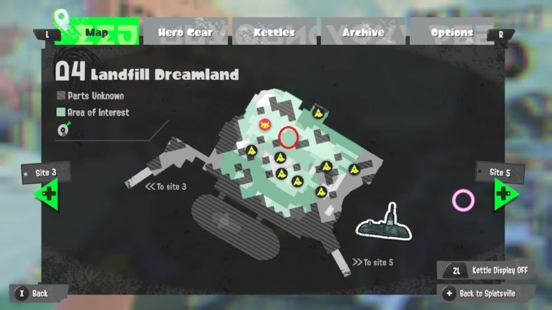 All Landfill Dreamland Sunken Scroll locations in Splatoon 3 - Gamepur