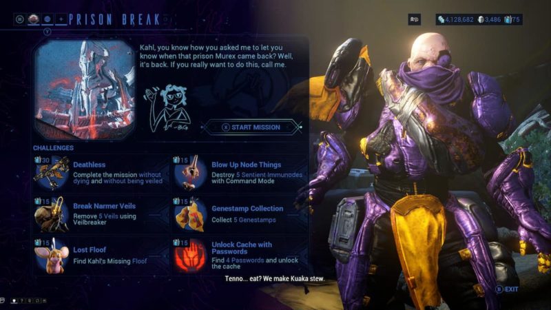All four cache passwords in Kahl's Prison Break Mission in Warframe ...