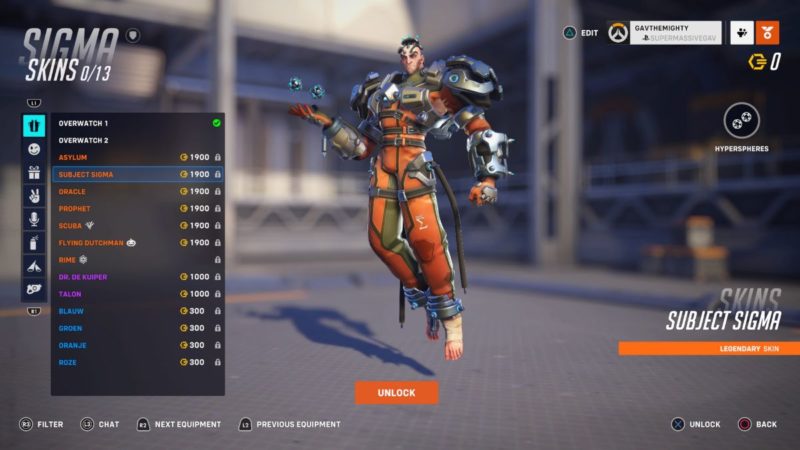 Every legendary Sigma skin in Overwatch 2 - Gamepur