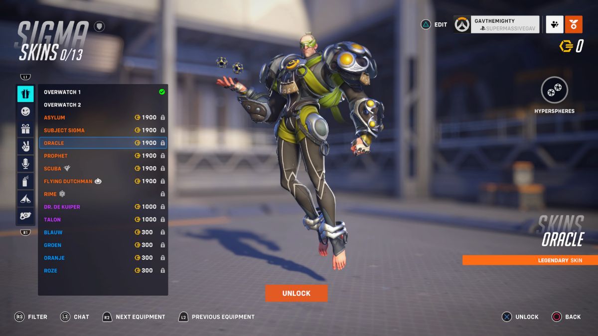 Every legendary Sigma skin in Overwatch 2 - Gamepur