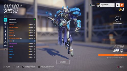 Every legendary Sigma skin in Overwatch 2 - Gamepur